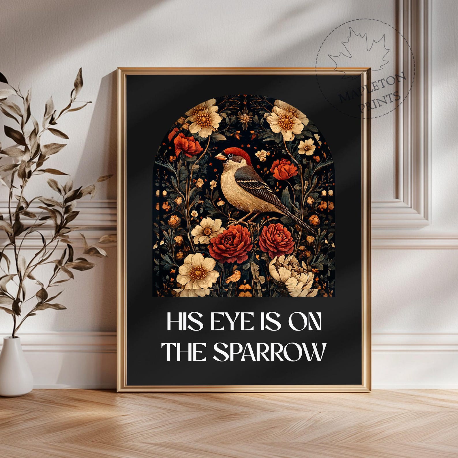 His Eye is on the Sparrow, Printable Christian Wall Art, Bible Quote ...