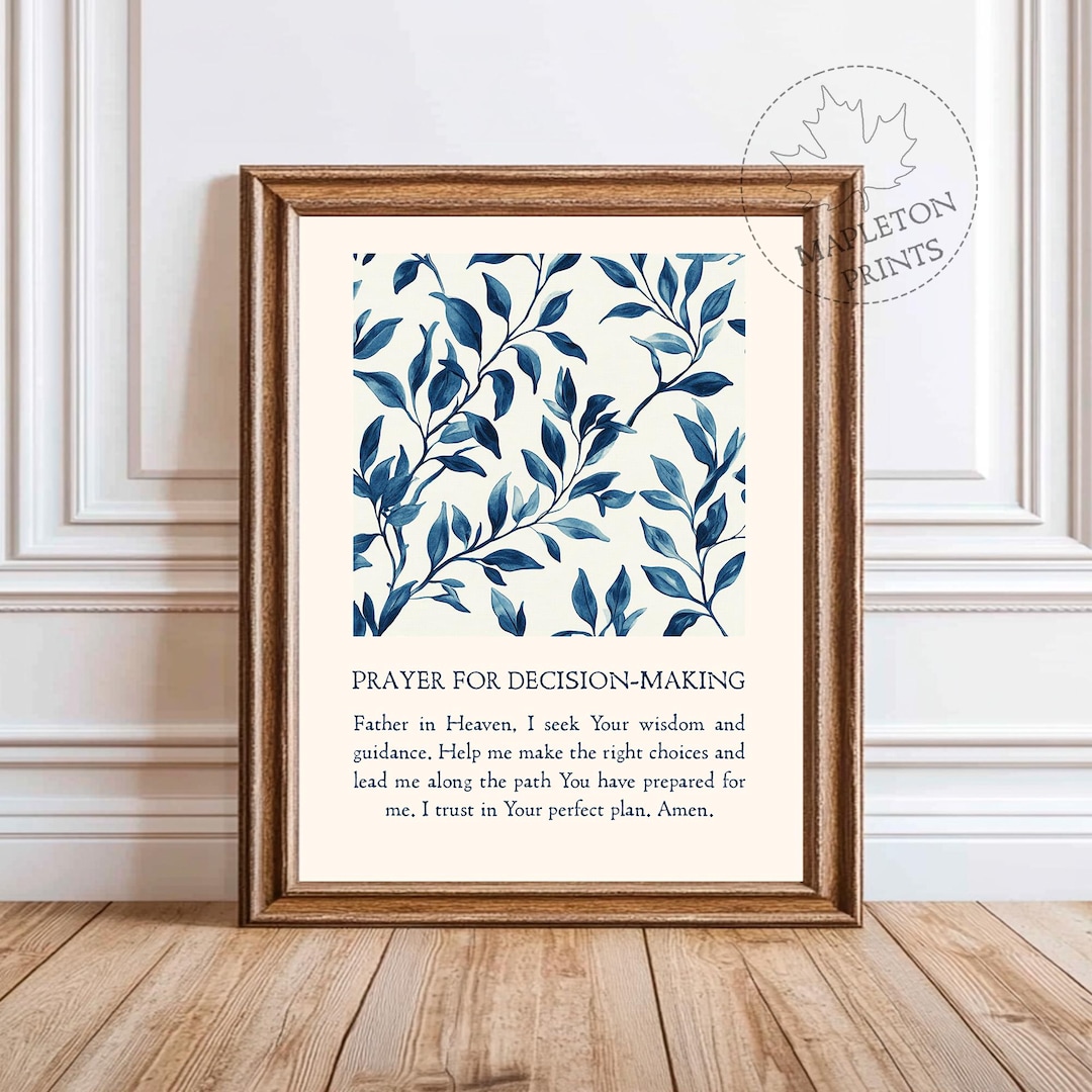 Prayer for Decision-making Christian Wall Art, Printable Religious ...