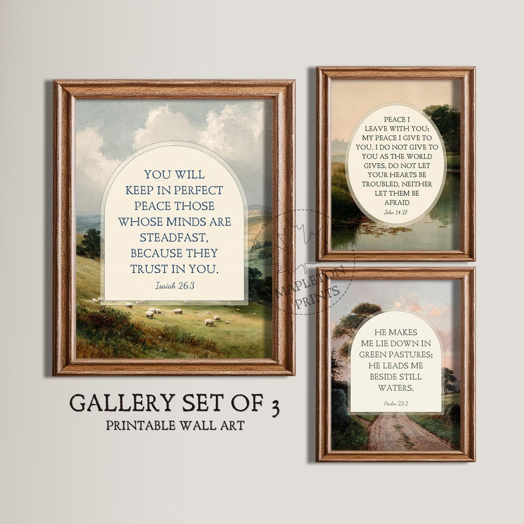 Bible Verse Wall Art for Peace and Calm, Printable Christian Gallery ...