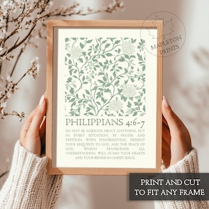 Christian Wall Art | Philippians 4:6-7 Bible Verse Wall Print ...