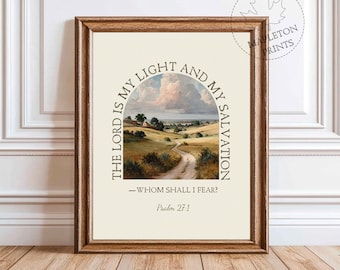 The Lord is My Light, Bible Verse Printable, Home Décor, Scripture Wall ...