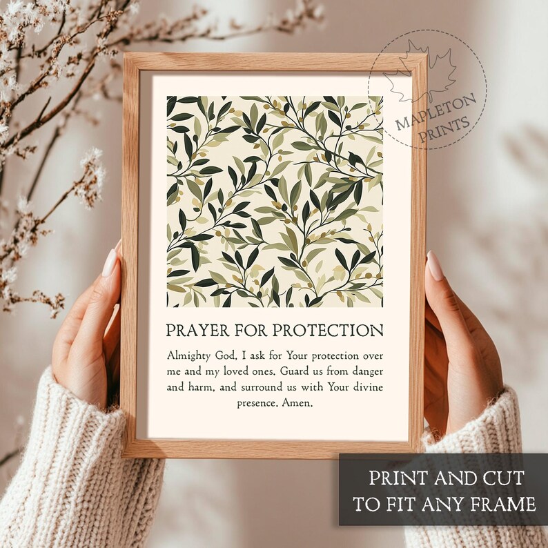 Prayer for Protection Christian Wall Art | Printable Religious Decor ...