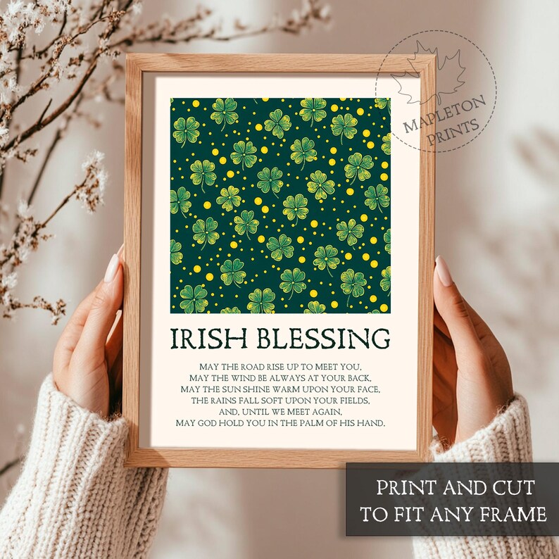 Irish Blessing Printable Art | Celtic Wall Decor | St. Patrick's Day Blessing | Irish Prayer ...