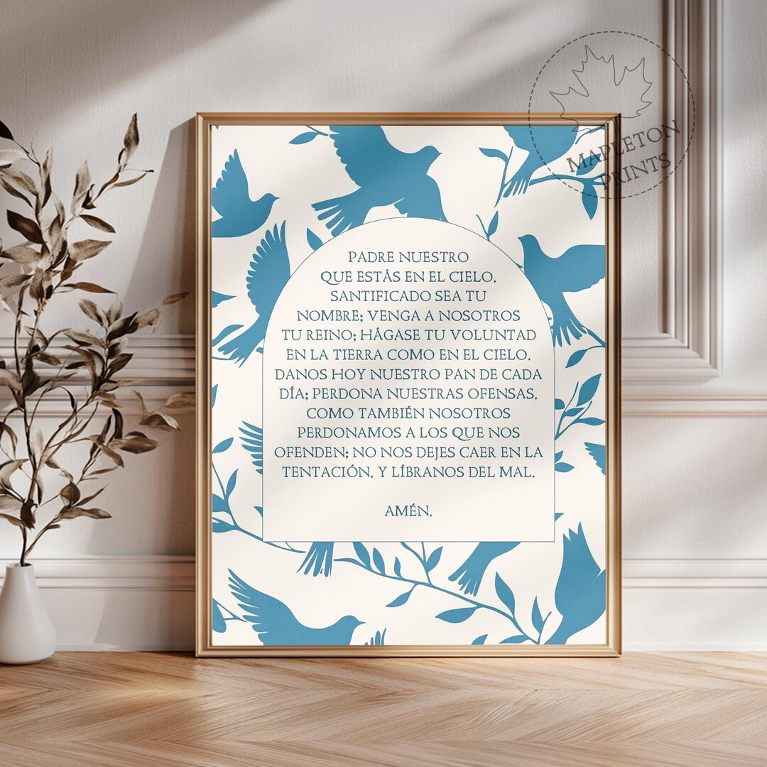 Padre Nuestro Catholic Print, Printable Spanish Christian Prayer ...