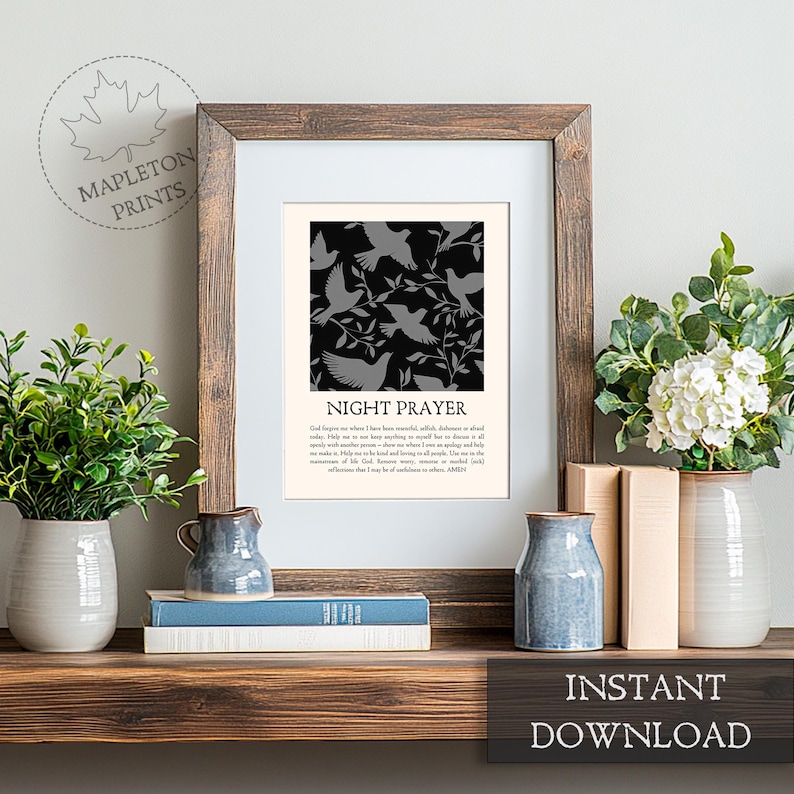 AA Night Prayer Printable: Recovery & Healing Wall Art (digital ...