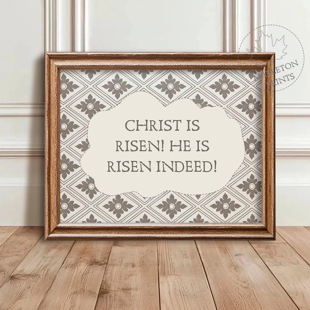 Christ is Risen Print | Printable Christian Easter Wall Art | He is ...