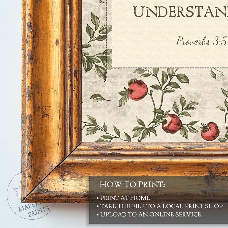 Proverbs 3 5 Print, Printable Vintage Bible Verse Wall Art, Digital Download - Etsy UK