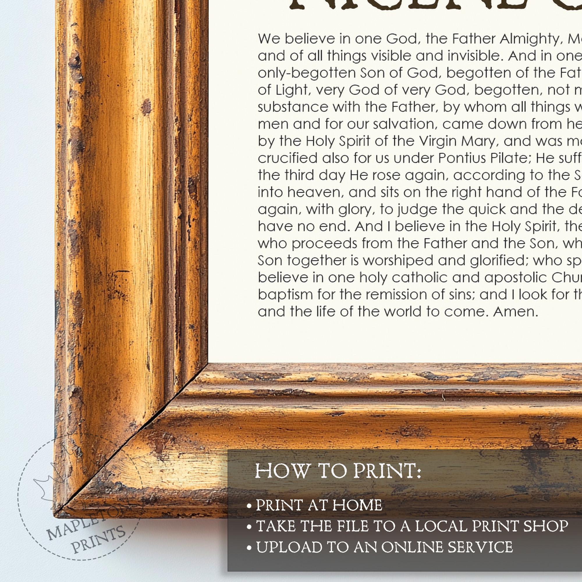 Nicene Creed Christian Wall Art | Printable Religious Decor | Christian ...