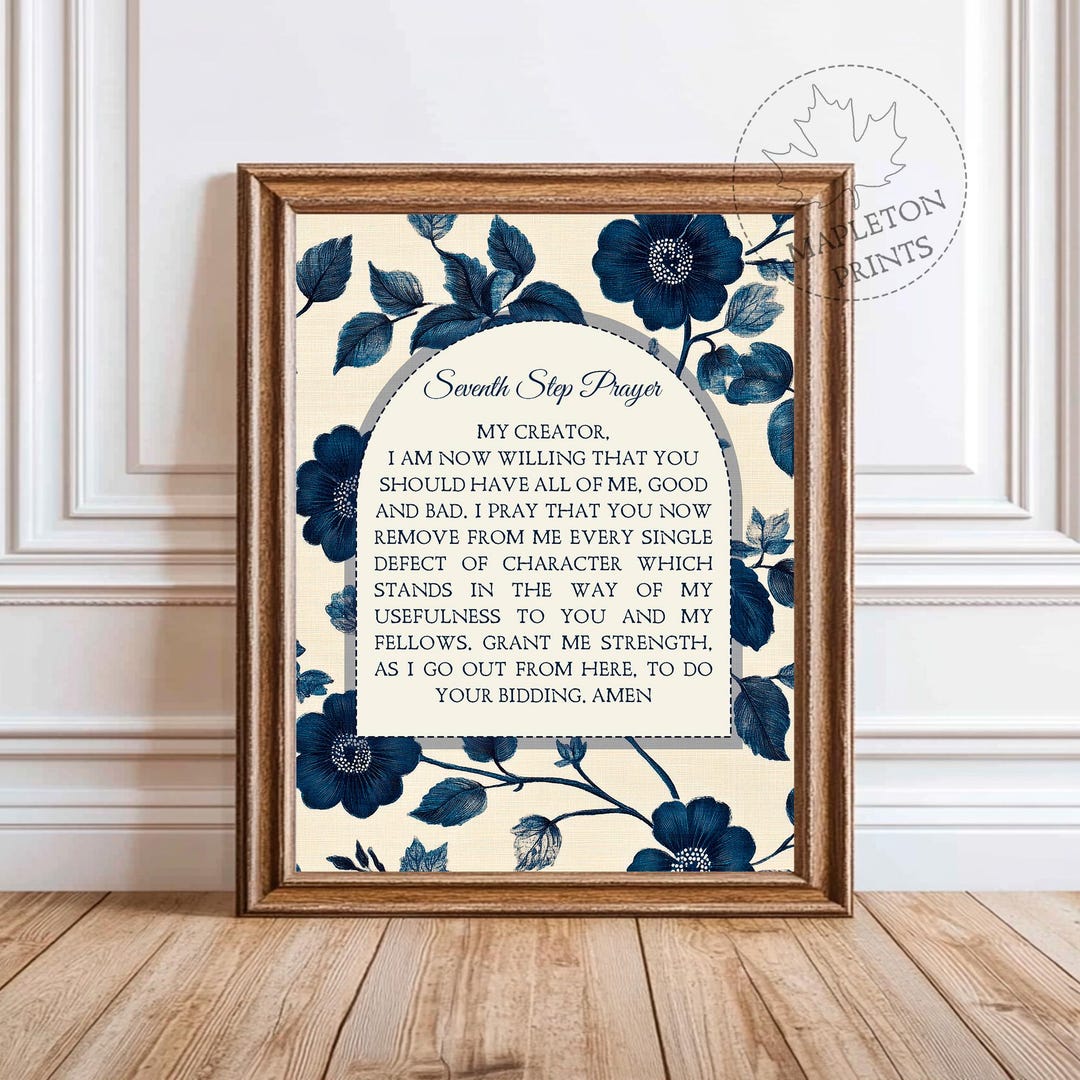Seventh Step Prayer Printable AA Prayer Print, Recovery and Healing ...