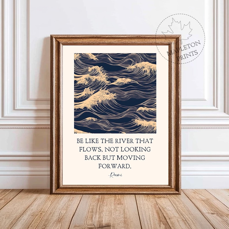 Rumi Quote Print, Printable Inspirational Wave Wall Art, Digital ...