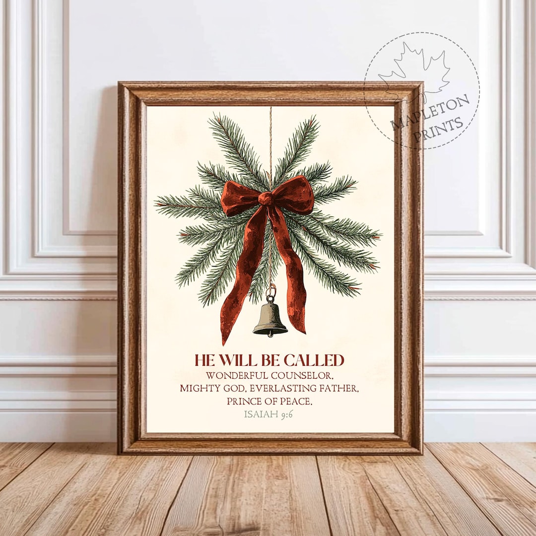 Isaiah 9:6 Print, Christmas Bible Verse Wall Art, Christmas Scripture ...