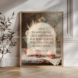 1 Thessalonians 5 18 Wall Art, Printable Bible Verse Print, Christian ...