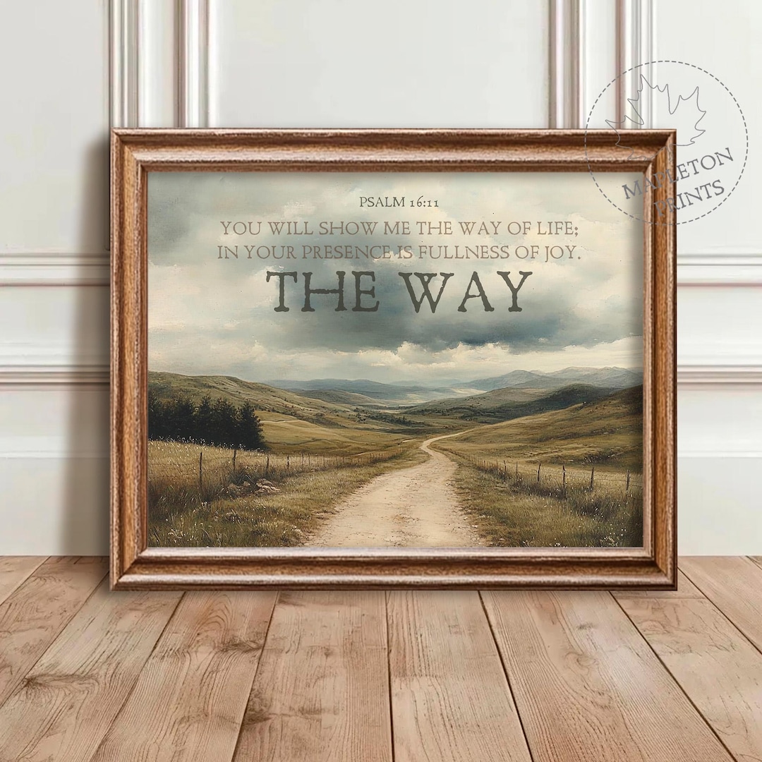 Psalm 16 11 Print, Printable Vintage Bible Verse Wall Art, Digital ...