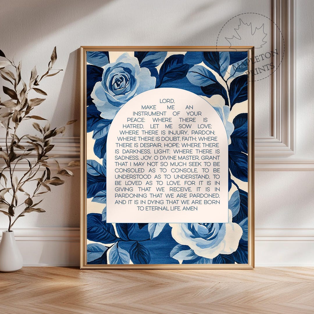 The Prayer of St Francis Print, Printable Christian Wall Art, Religious ...