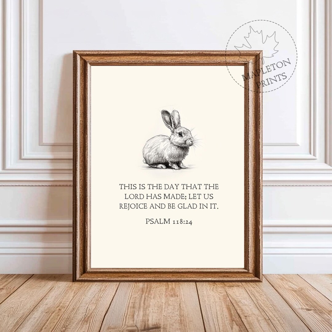 Psalm 118 24 Print, Printable Minimalist Animal Bible Verse Wall Art ...