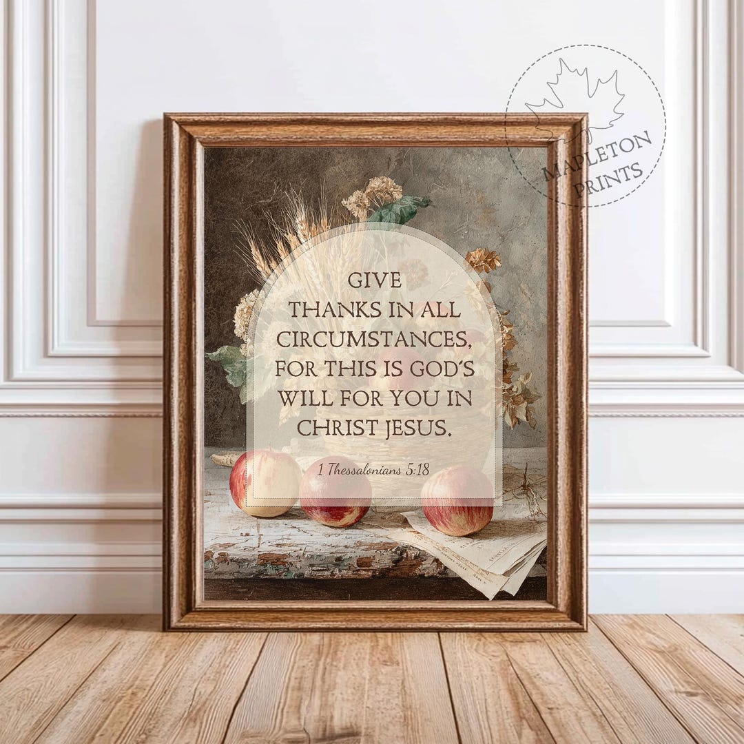 1 Thessalonians 5 18 Wall Art, Printable Bible Verse Print, Christian ...