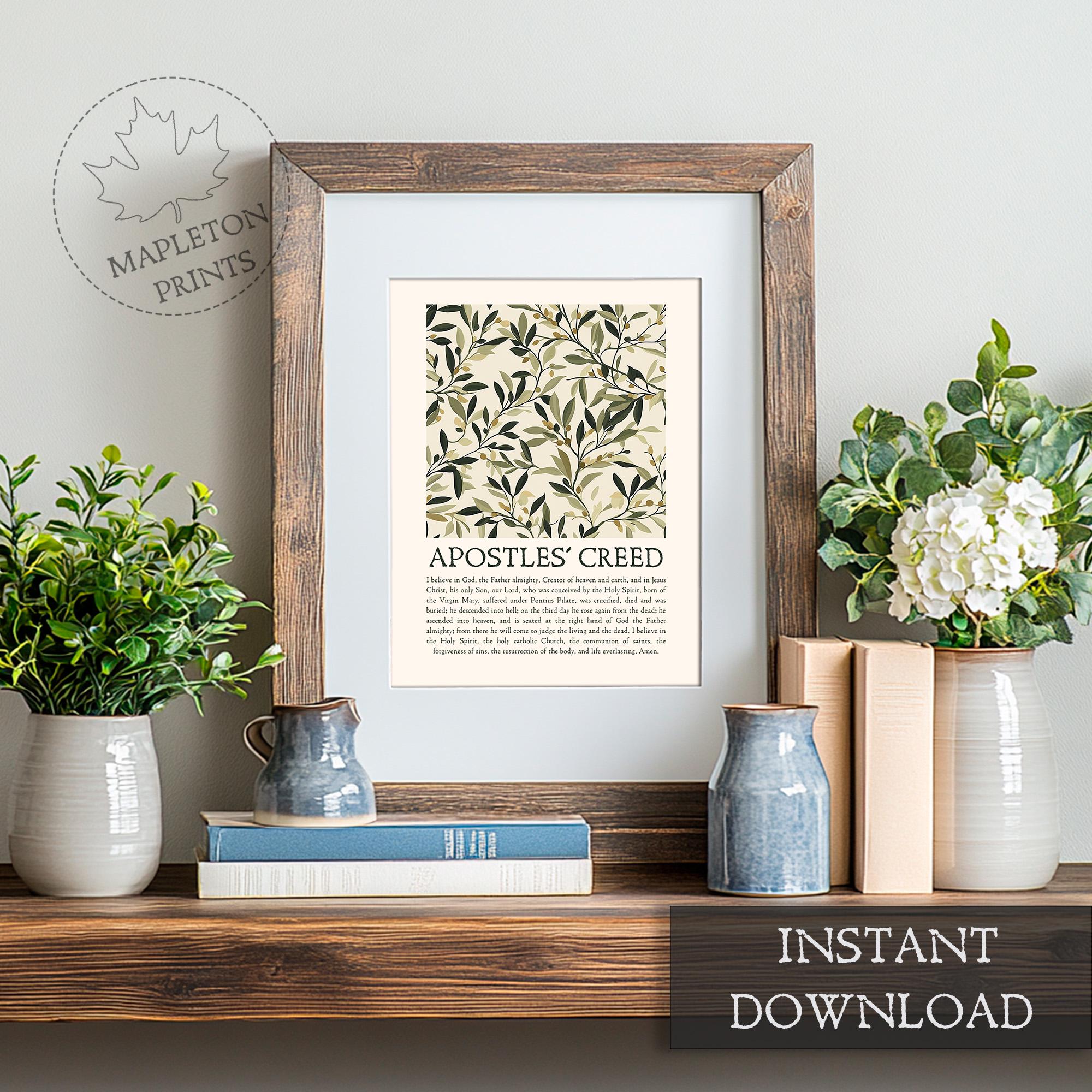Apostles' Creed Christian Wall Art | Printable Religious Decor ...