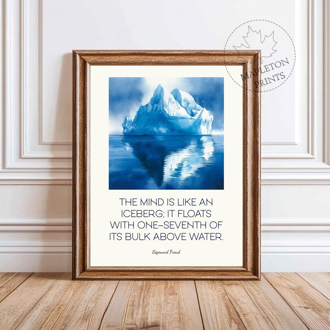 Sigmund Freud Quote the Mind is Like an Iceberg, Printable Motivational ...