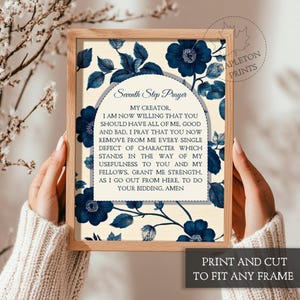 Seventh Step Prayer Printable AA Prayer Print, Recovery and Healing ...