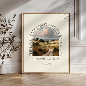 Psalm 27 1 Bible Verse Print, Printable Scripture Wall Art, Christian ...
