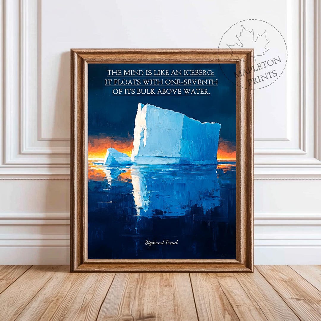 Sigmund Freud Quote the Mind is Like an Iceberg, Printable ...