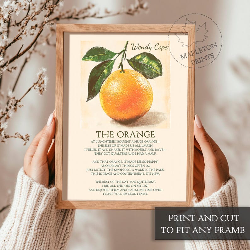 Inspirational Poem Print, Printable Vintage Fruit Kitchen Wall Art ...