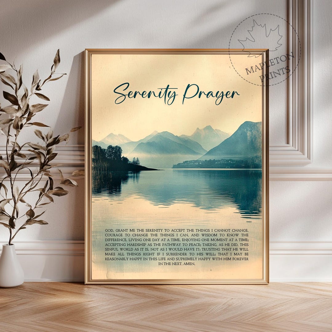The Serenity Prayer Full Version Print, Christian Wall Art, Printable ...