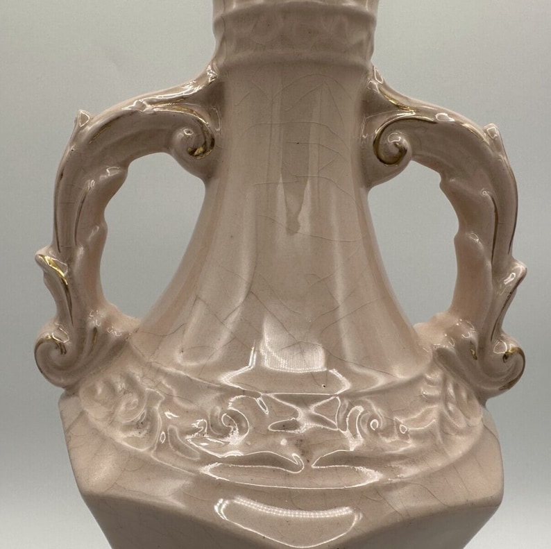 Victorian Hand Painted Table Lamp Base-body Ceramic Pink ~ Floral and ...