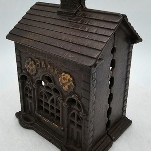 Antique Cast Iron Money Bank - Etsy