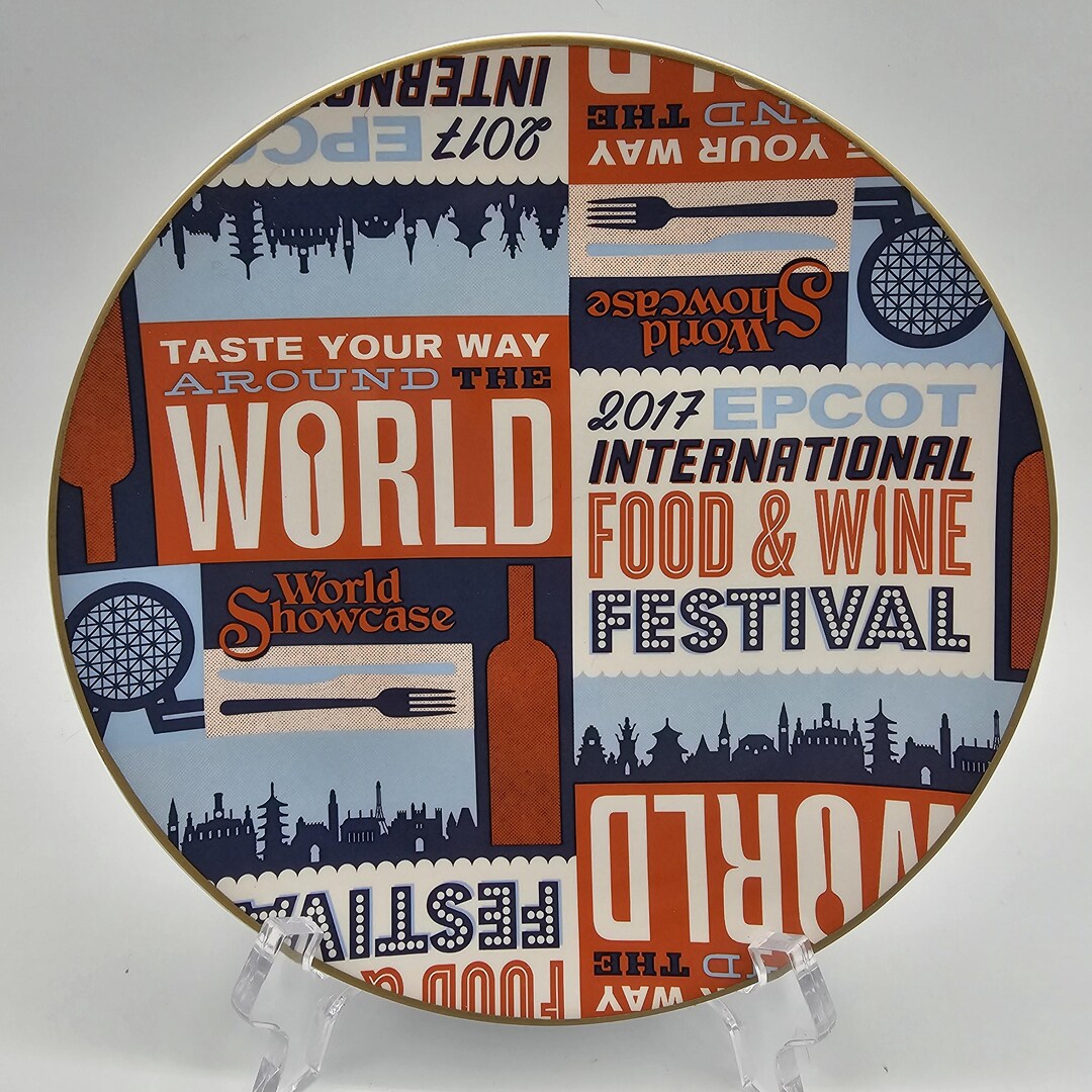 Disney 2017 Epcot International Food and Wine Festival Plate Small - Etsy