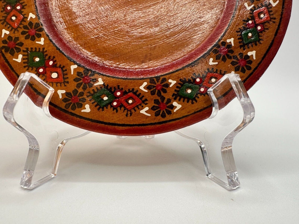 Hand Carved Decorated Small Wood Trencher Plate - Etsy