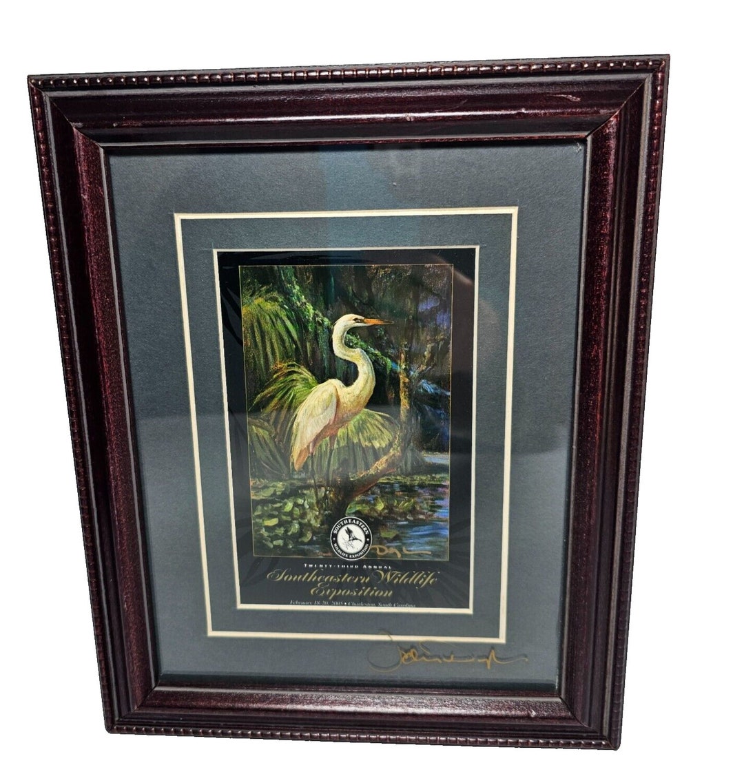 Southeastern Wildlife Exposition Print Snowy Egret Sign John Carroll ...