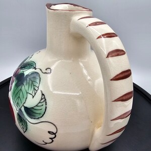 Hand Painted Ceramic Pottery Pitcher Fruit Grapes Plums - Etsy