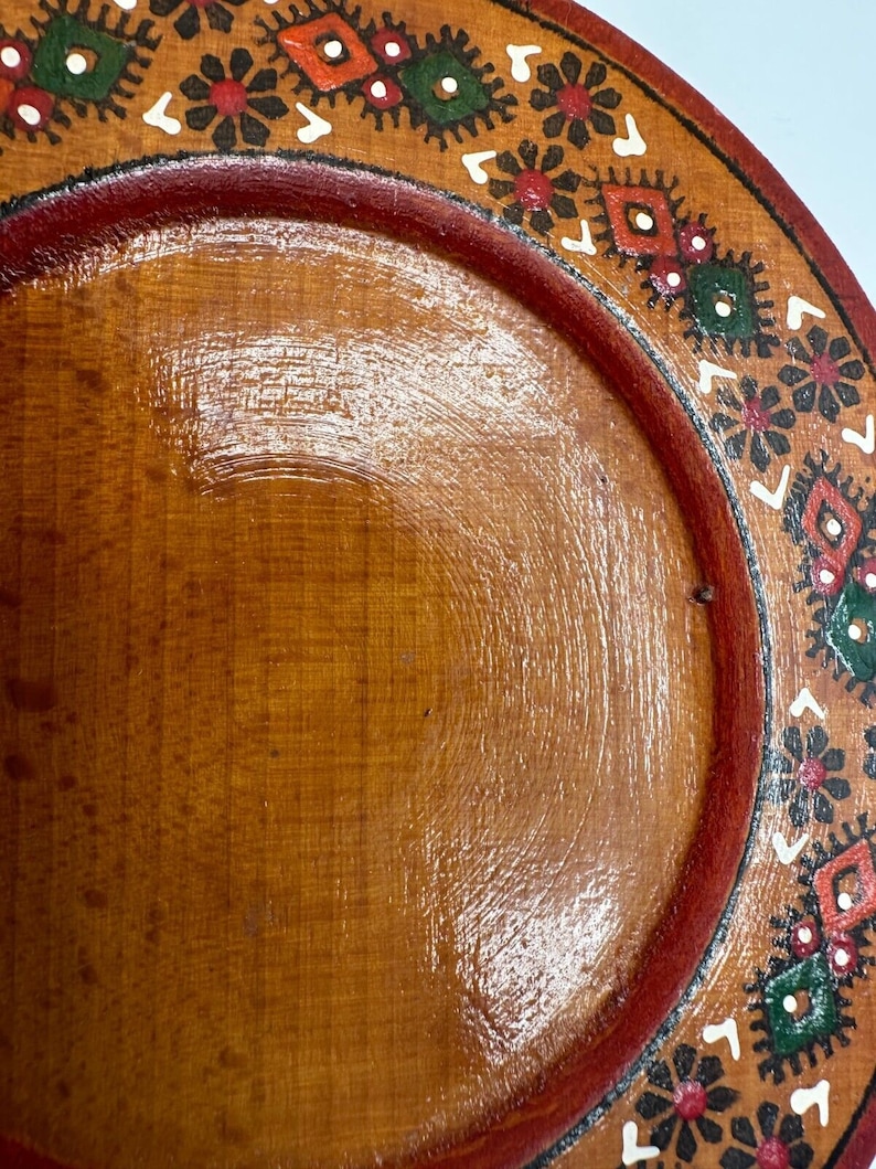 Hand Carved Decorated Small Wood Trencher Plate - Etsy