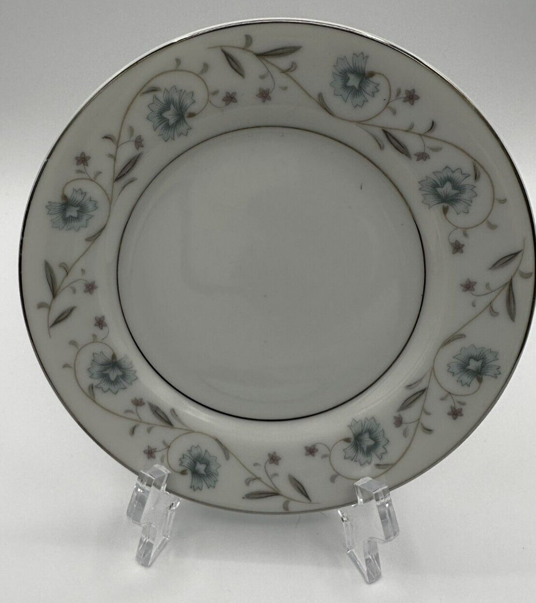 English Garden Fine China of Japan Dinner Plate 1221 White Blue and ...