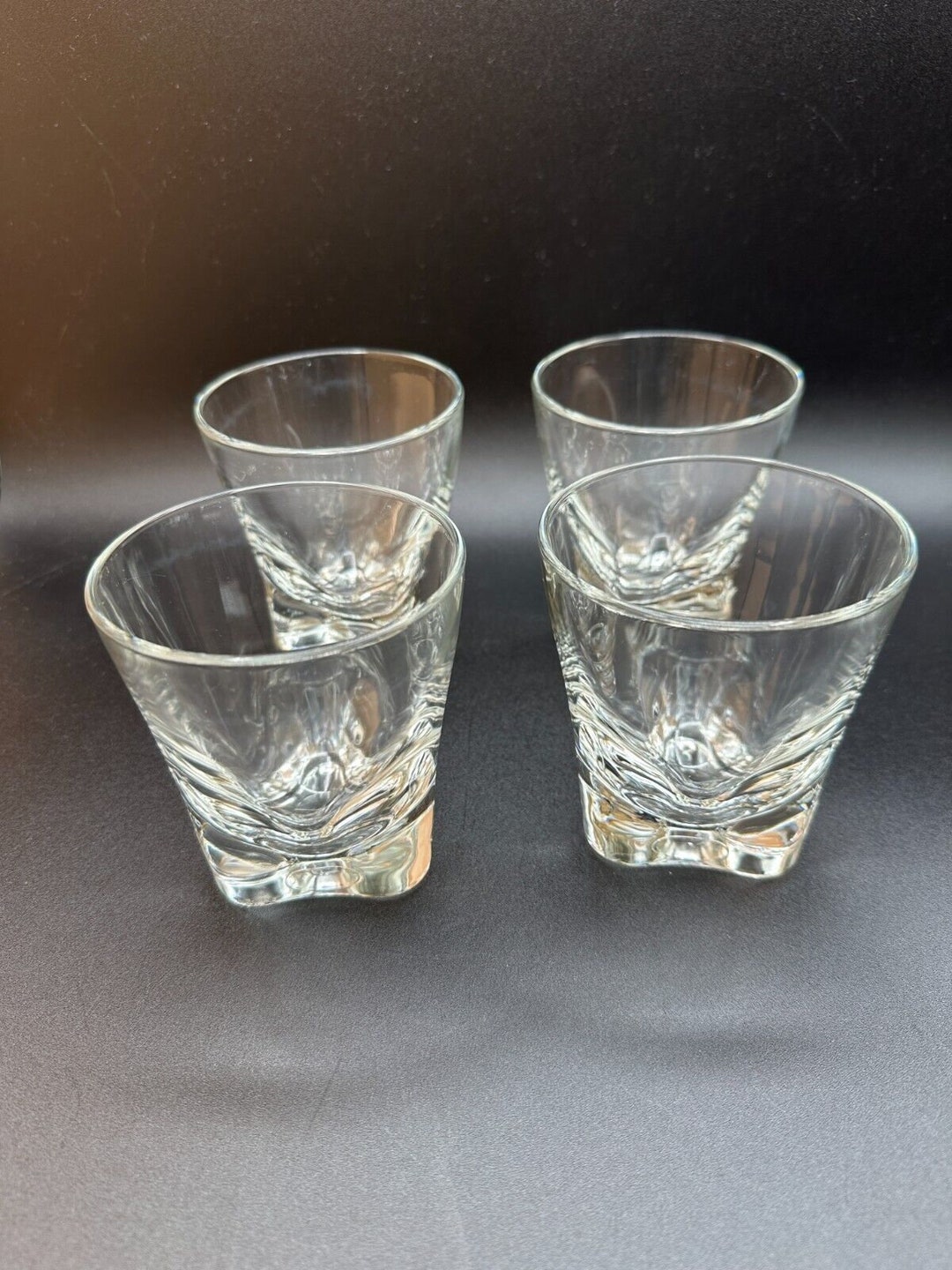 Whiskey Rocks Cocktail Glasses Triangle Base Footed Set of 4 - Etsy