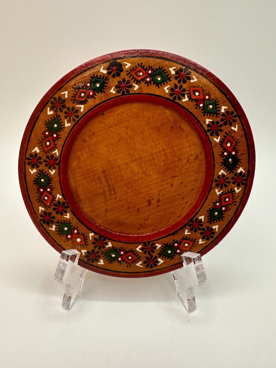 Hand Carved Decorated Small Wood Trencher Plate - Etsy