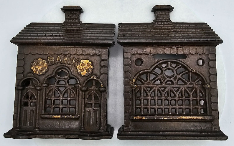 Antique Cast Iron Money Bank - Etsy