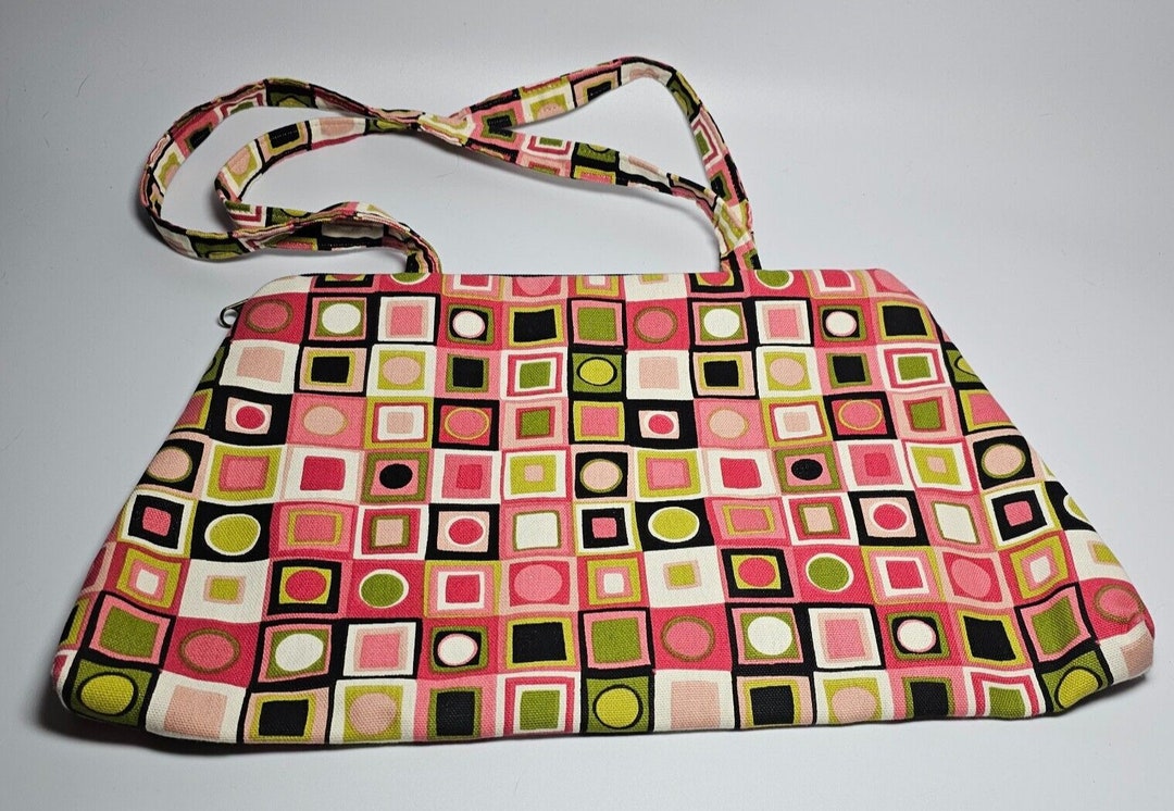 Janine King Designs Geometric Pink Squares Handbag Double Handles - Etsy