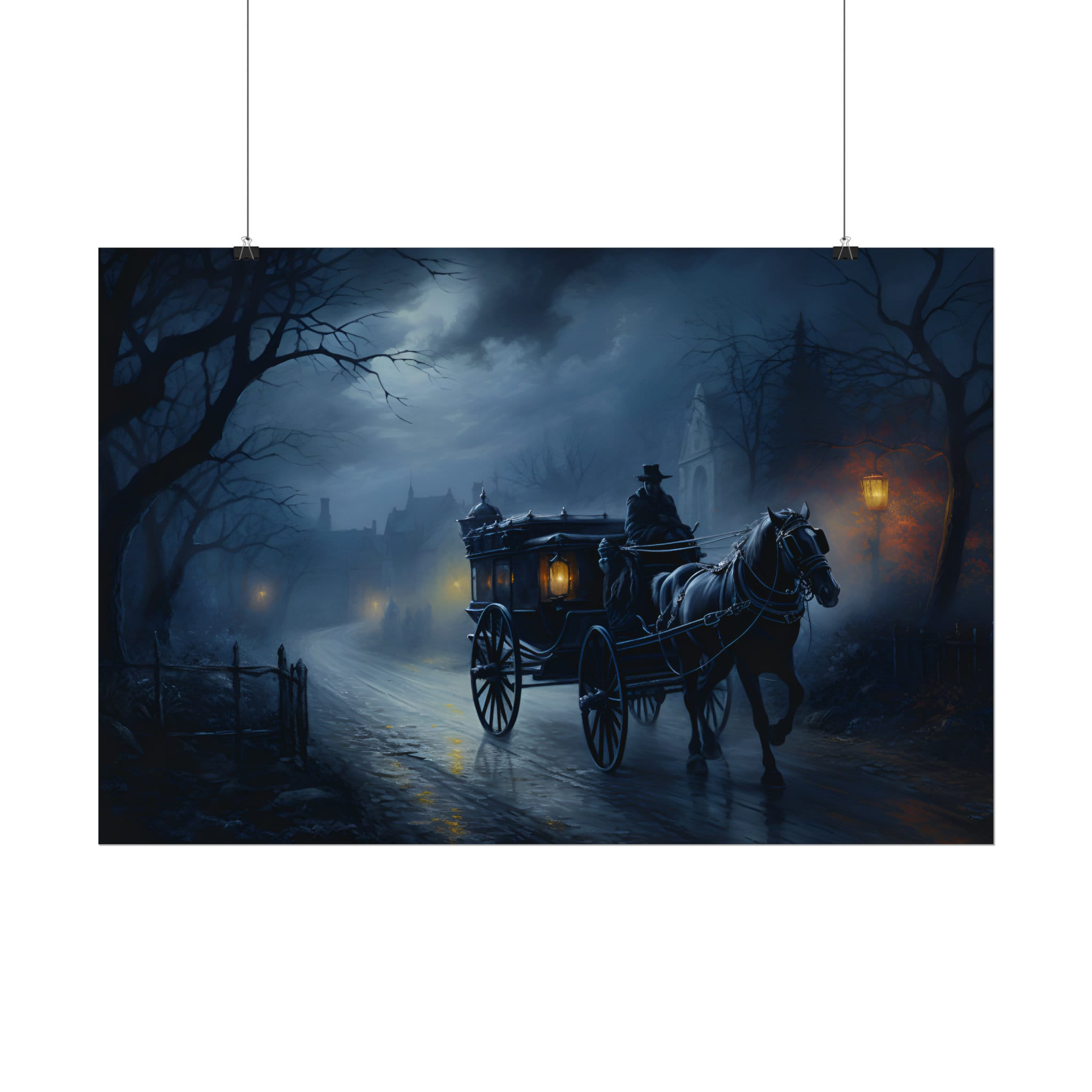 Horse Drawn Carriage, Victorian Carriage Print, Gothic Poster, Oil ...