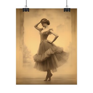 Victorian Ballerina Print, Vintage Style Ballet, Classic Elegant Photo ...