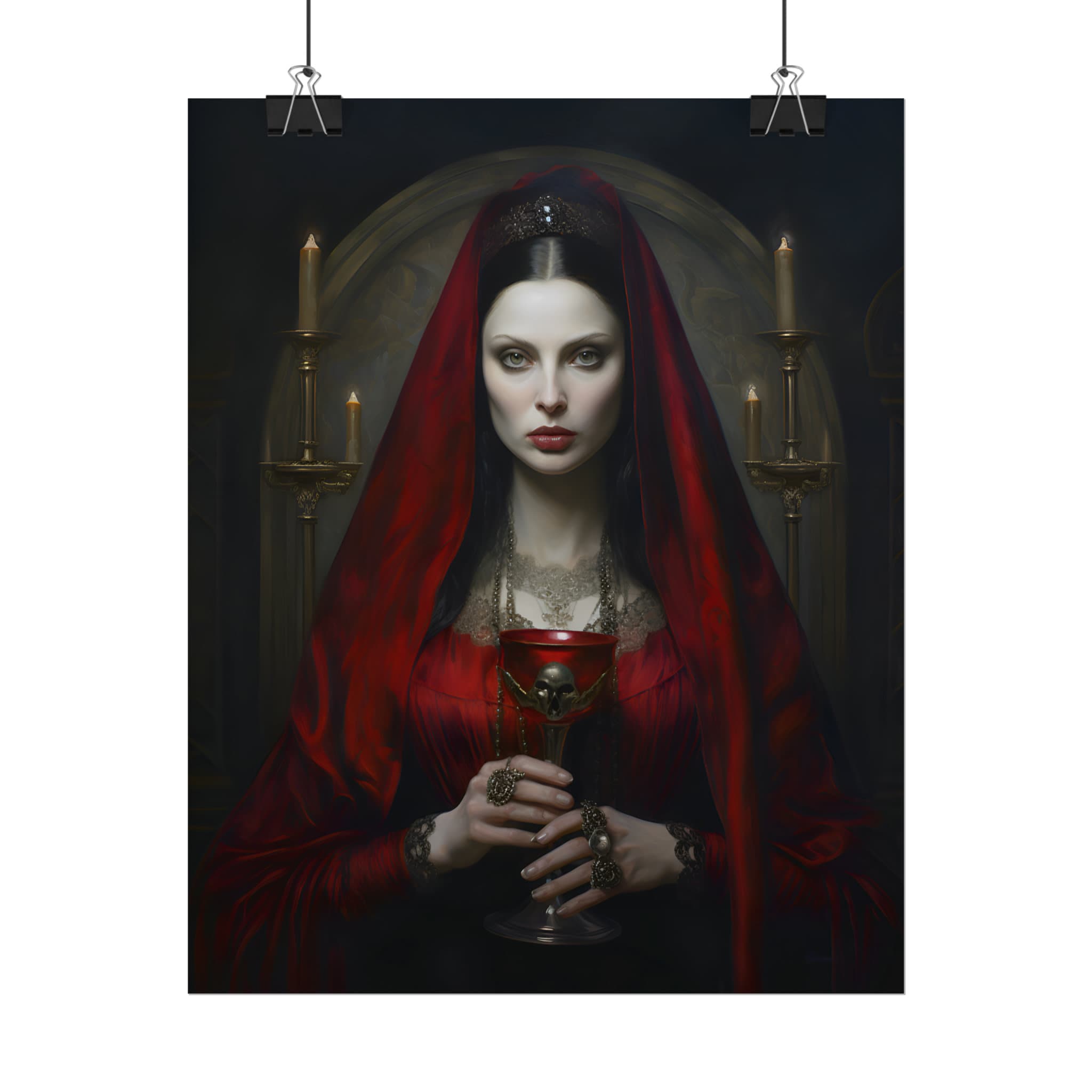 Countess Elizabeth Bathory, Vintage Oil Painting, Gothic Wall Art, Dark ...