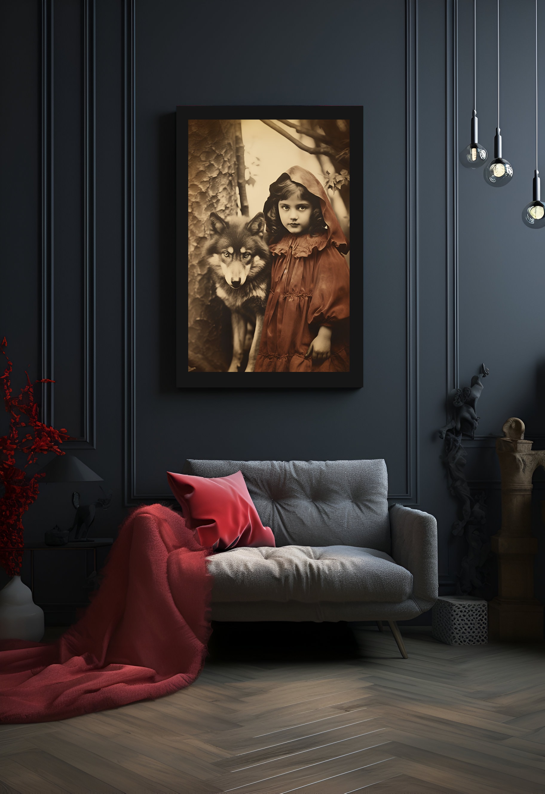 Little Red Riding Hood, Red Riding Hood Poster, Fairy Tale Art Print ...