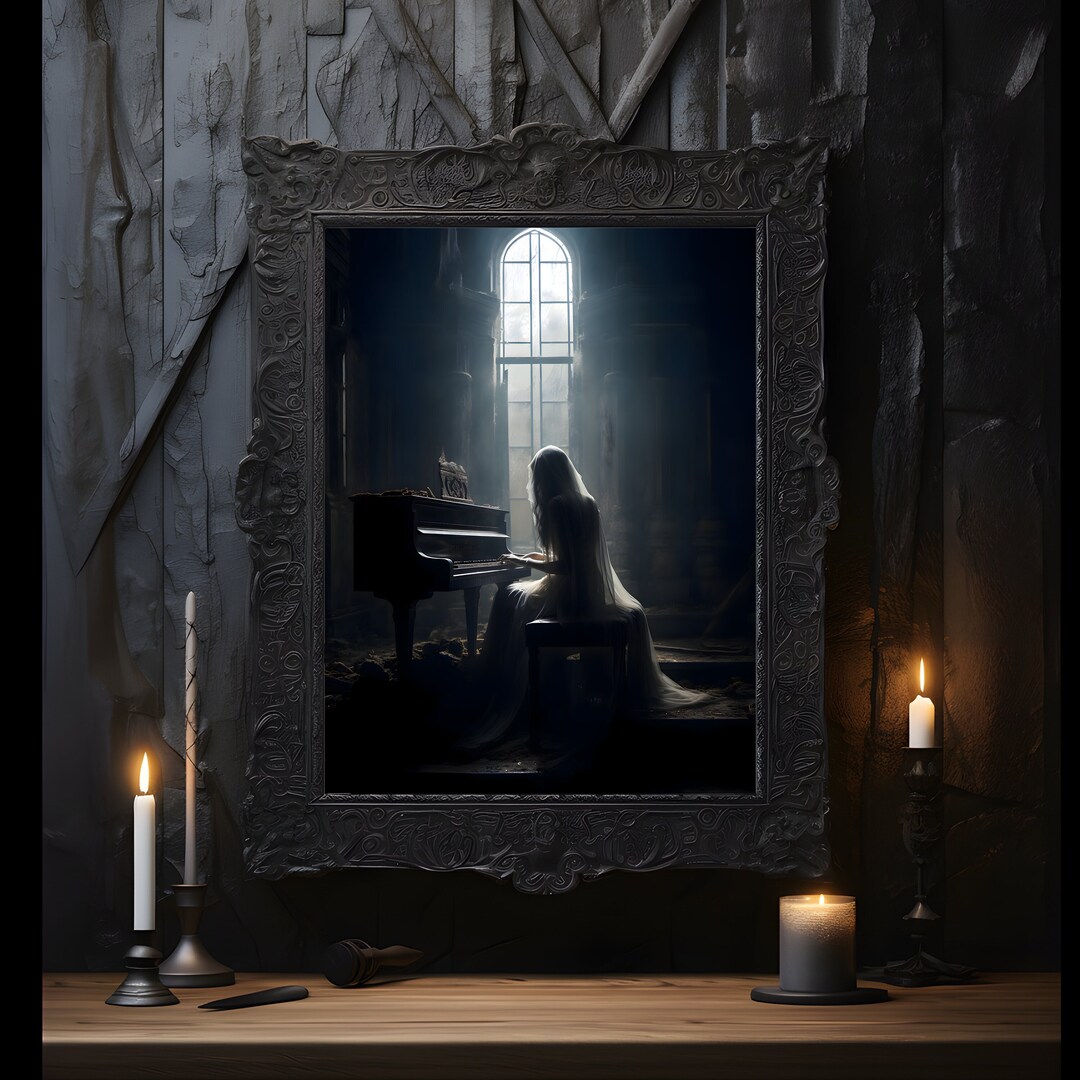 Gothic Print, Piano Player Poster, Art Poster Print, Gothic Home Decor ...