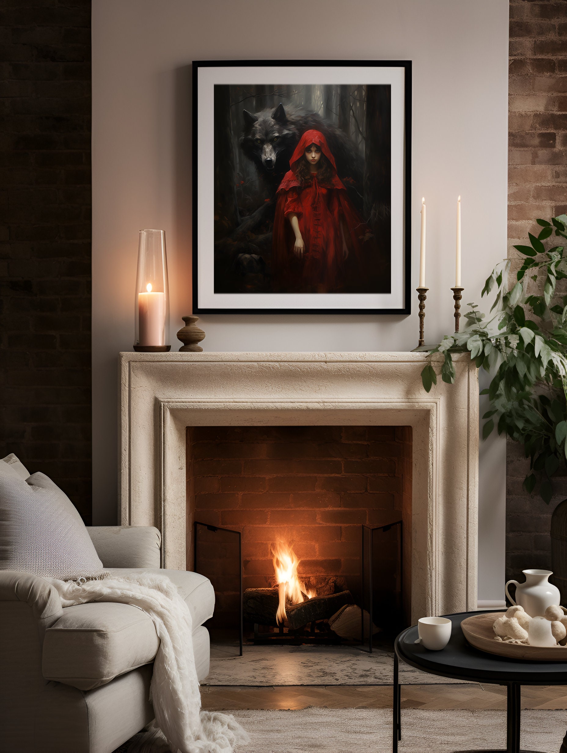 Little Red Riding Hood, Big Bad Wolf Poster, Fairy Tale Wall Art ...