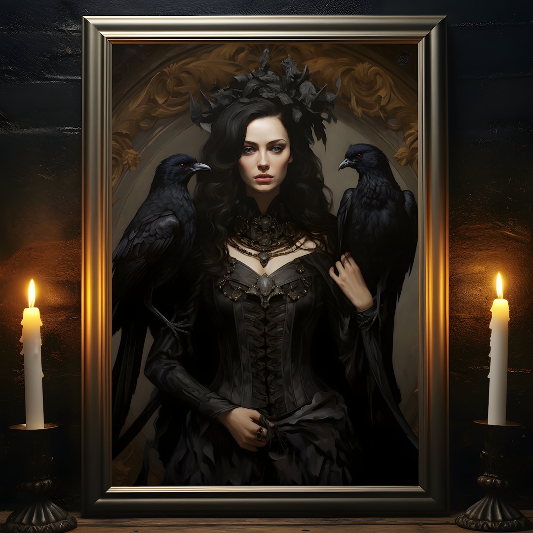Raven Queen, Gothic Home Decor, Dark Academia Print, Vintage Style ...