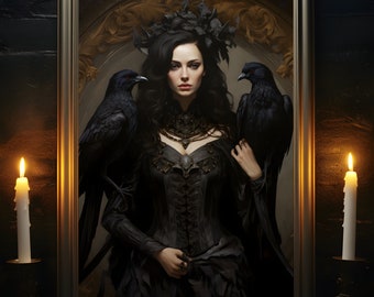 Raven Wall Art Victorian Family Crows Matte Print Vintage - Etsy