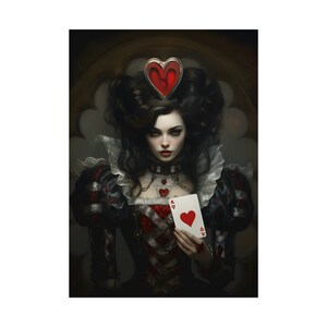 Gothic Queen of Hearts, Gothic Art Print, Dark Poster Art, Dark Fairy ...