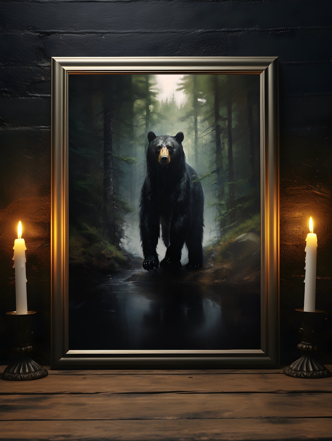 Black Bear Print, Forest Wall Art, Forest Art Print, Bear Art, Wildlife ...