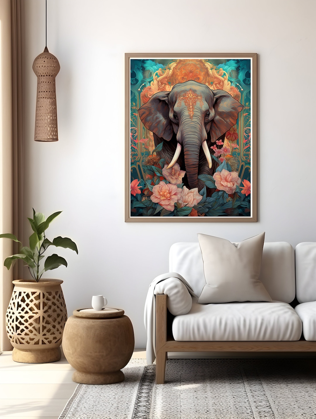 Asian Elephant Print, Elephant Love, Animal Poster, Elephant Art, Wall ...